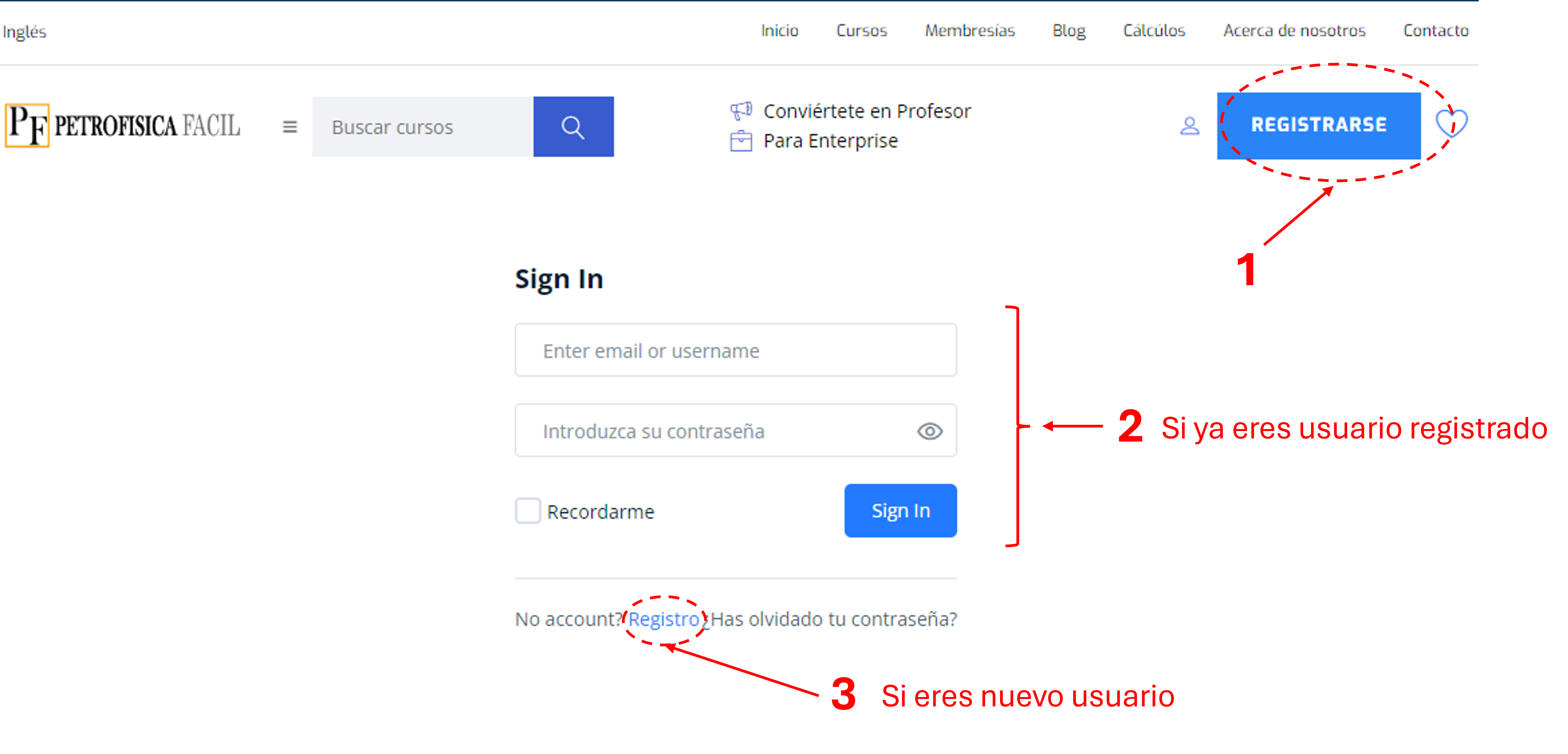 Registro Usuario – Petrofísica Fácil